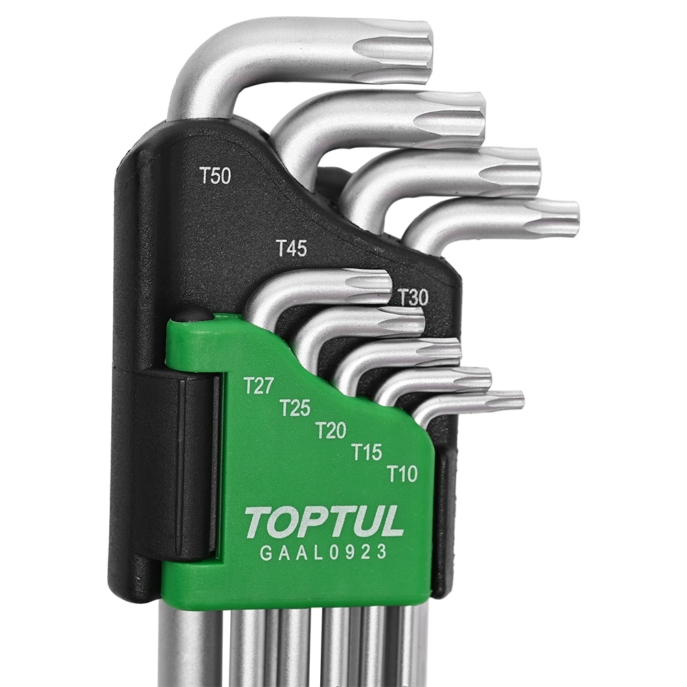 Jogo de Chaves Tipo Torx em L Extra Longa T10 a T50 TopTul | Celmar